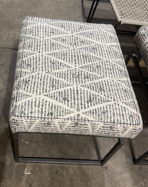 Modern Patterned Upholstered Ottoman | VNTG MRKT